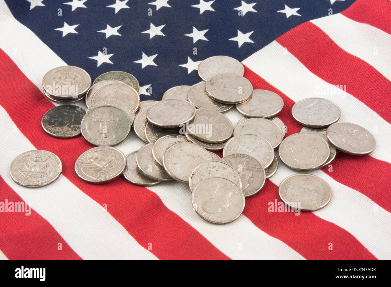 Us flag on pile hi-res stock photography and images - Alamy