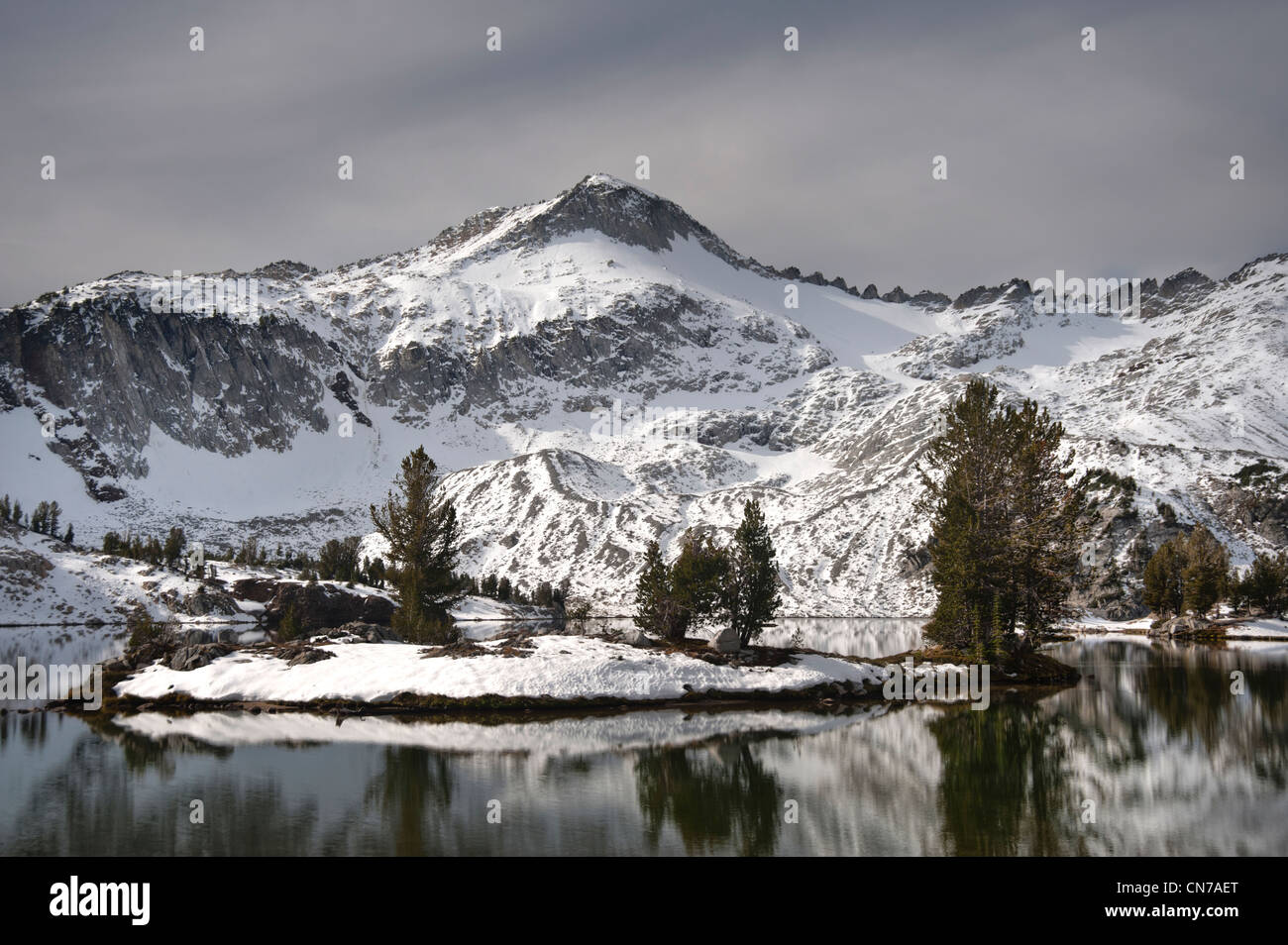 High alpine lake in winter, in Wallowa Mountains of Oregon Stock Photo ...