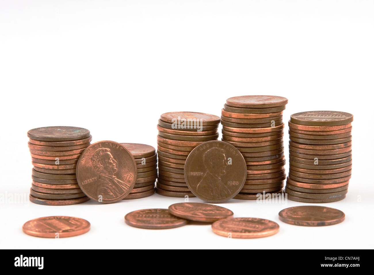 Stack Of 100 Pennies