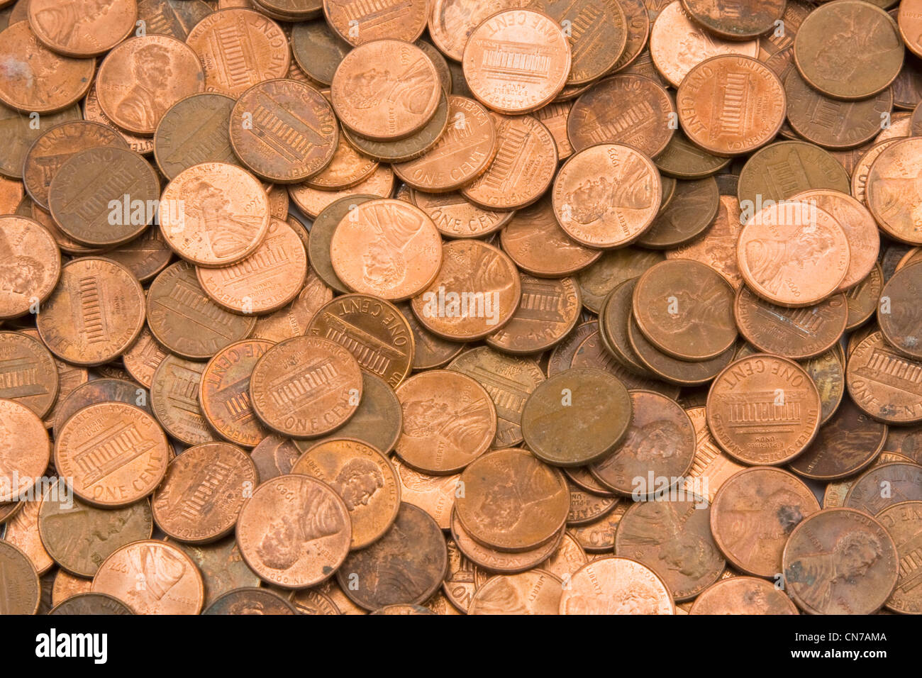 Background of American Pennies Stock Photo - Alamy