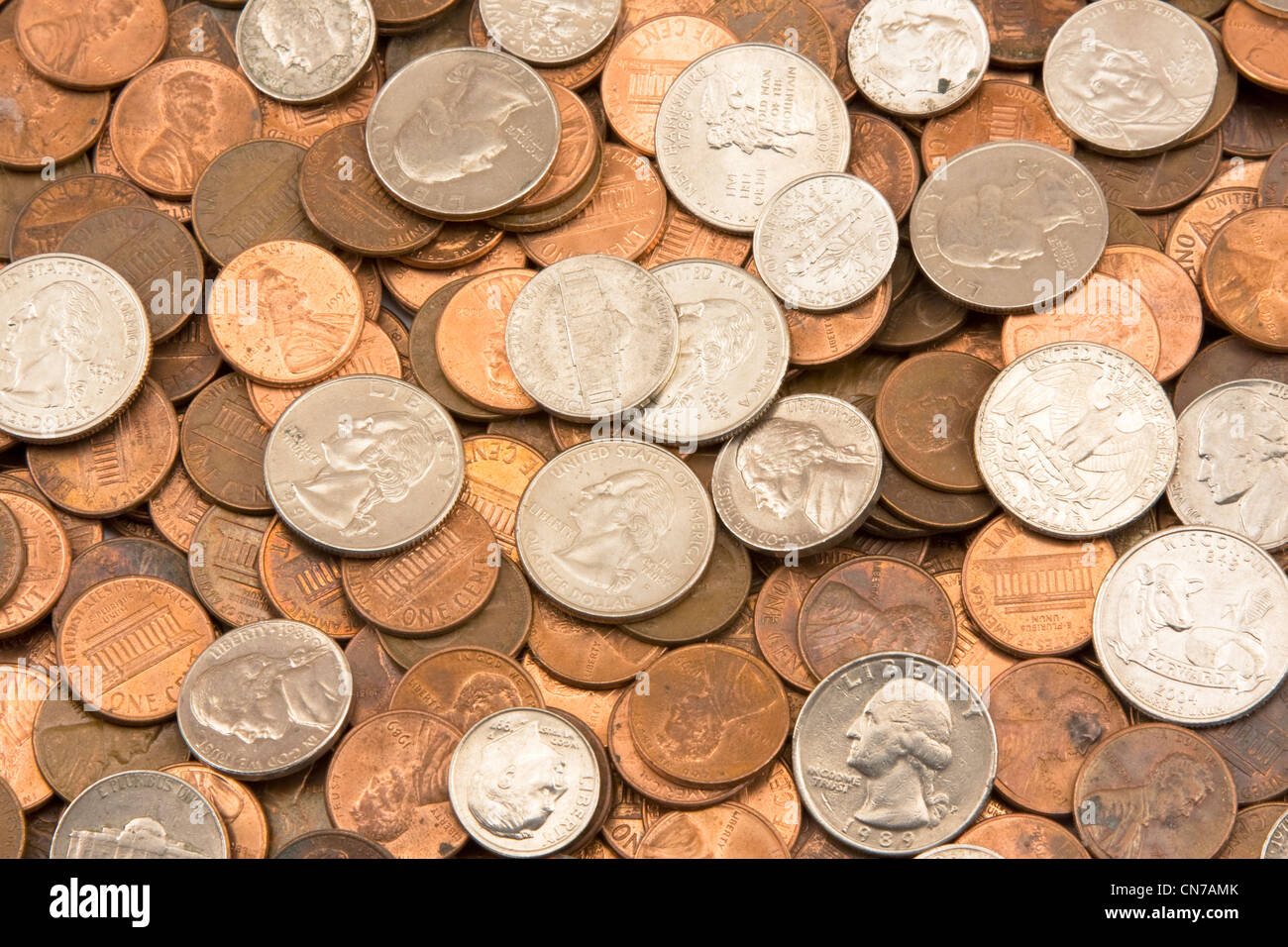 United States Coins Background Stock Photo - Alamy