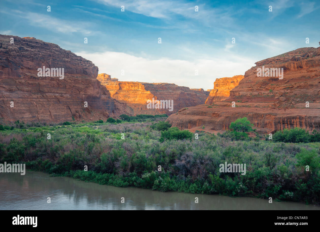Dawn on a river near Canyonlands National Park in Utah Stock Photo - Alamy