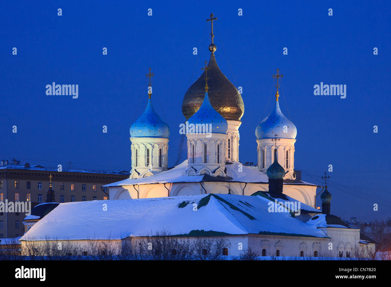 The onion domes of the 15th century Cathedral of our Saviour at the ...
