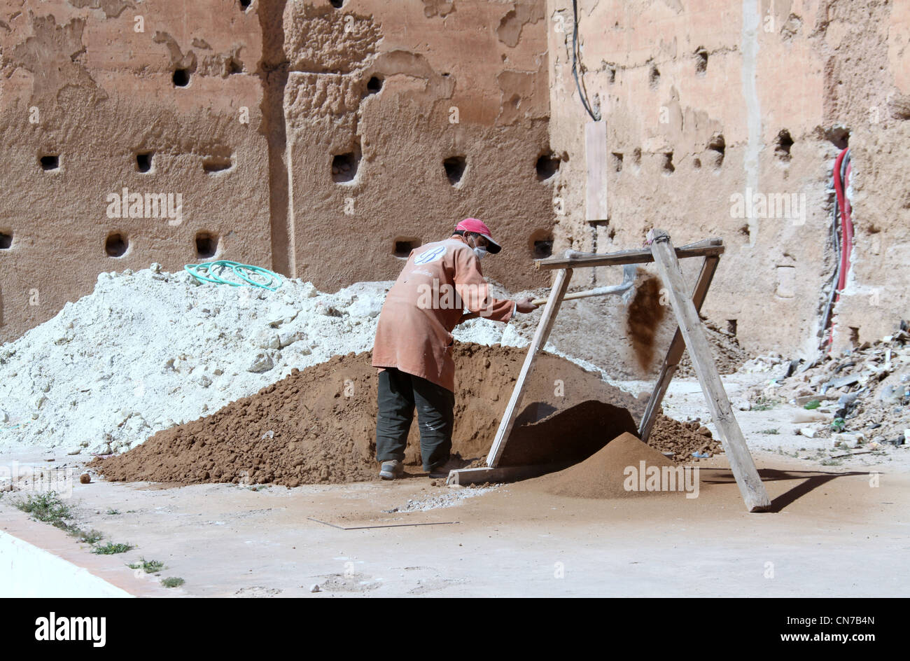 Restoration Work at Palais el Badi in Marrakech Stock Photo - Alamy