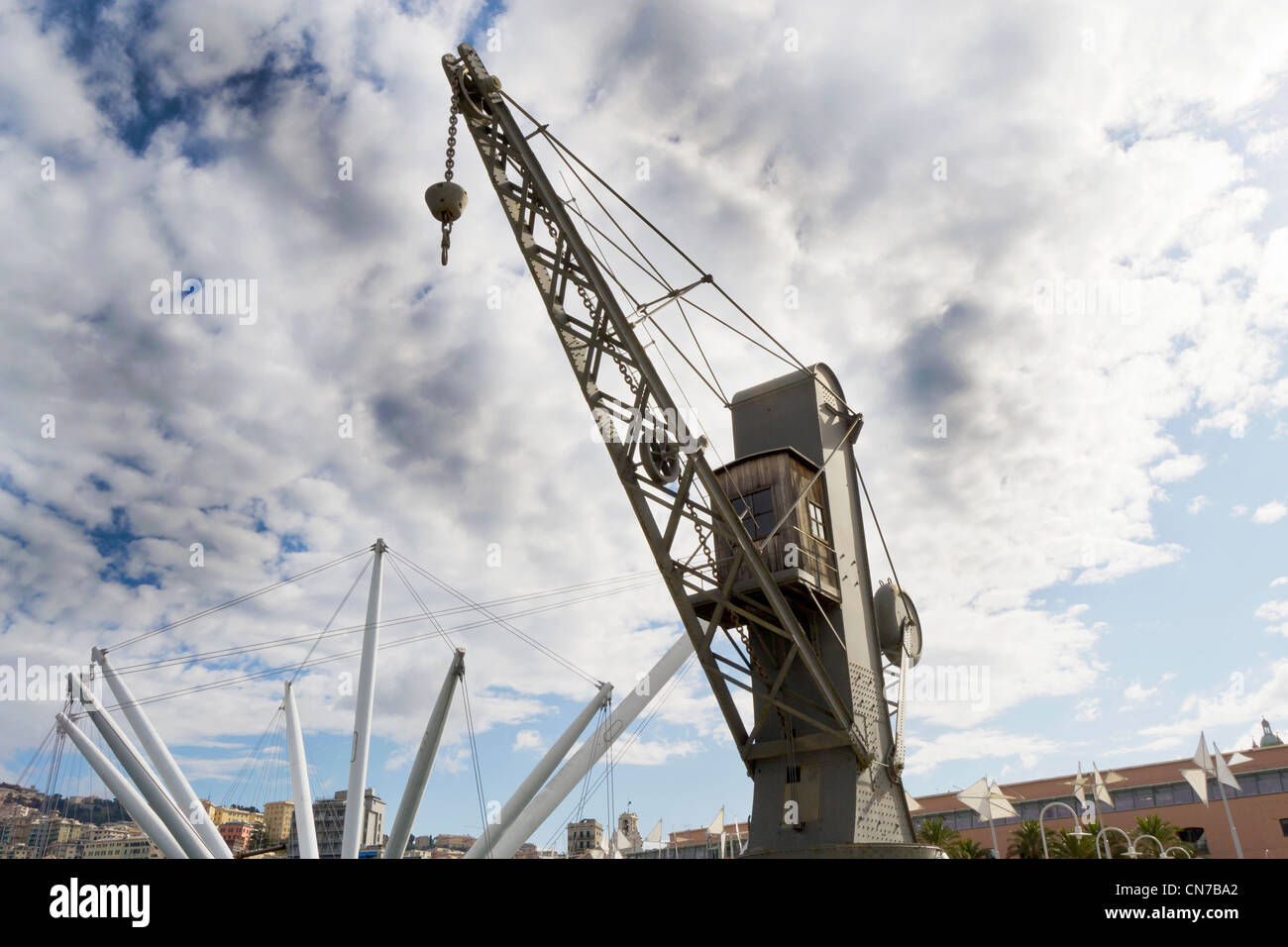 Old cranes in the port of Genoa Stock Photo - Alamy