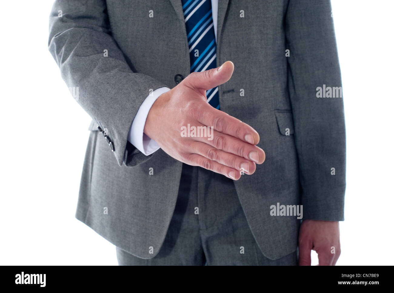 Business deal, close-up shot. Businessman offering handshake Stock ...
