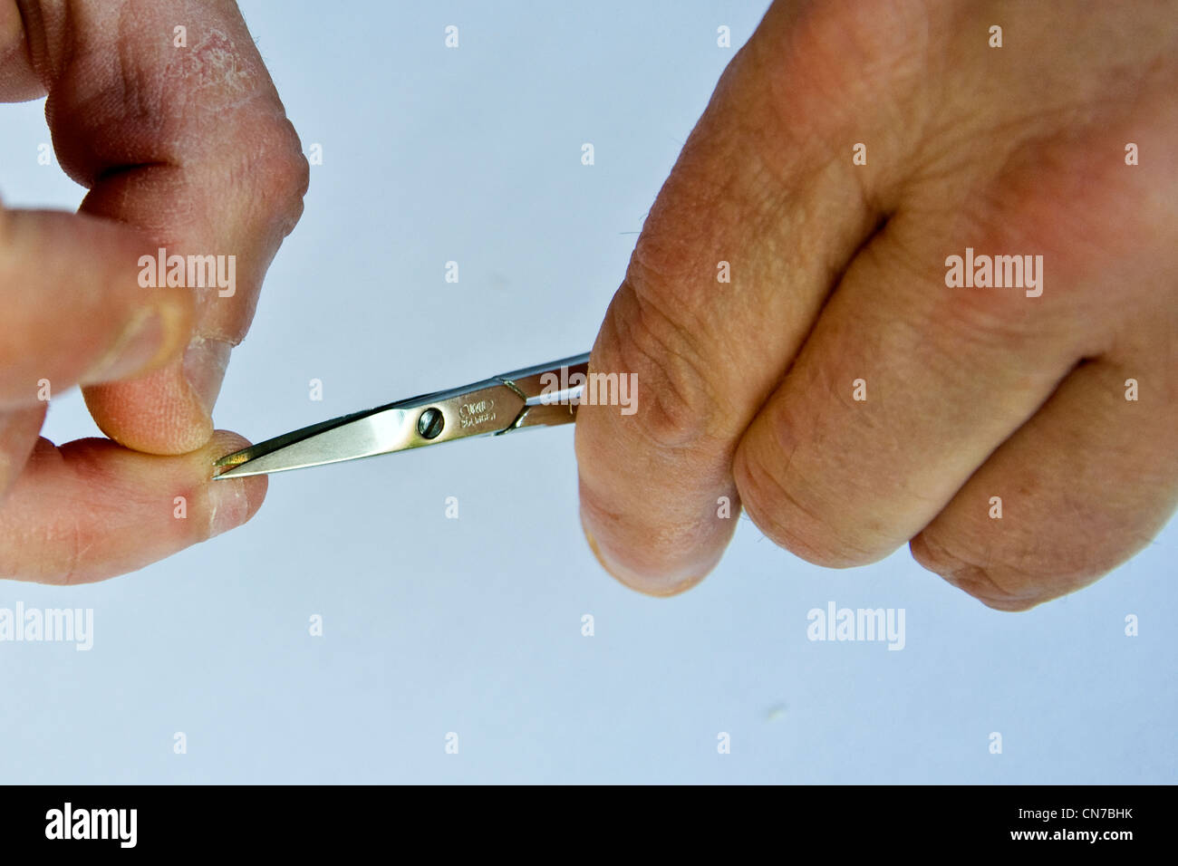 Manicure, Man, Nail biting Stock Photo - Alamy