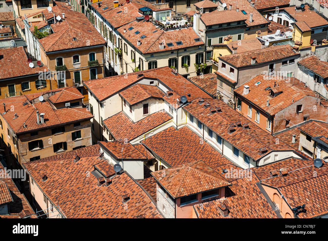 View of roofs from above, in Verona, Italy Stock Photo - Alamy