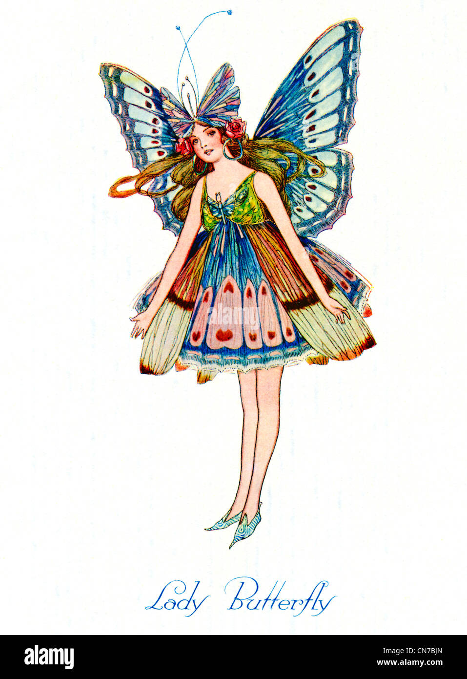 Butterflies illustration print hi-res stock photography and images - Alamy