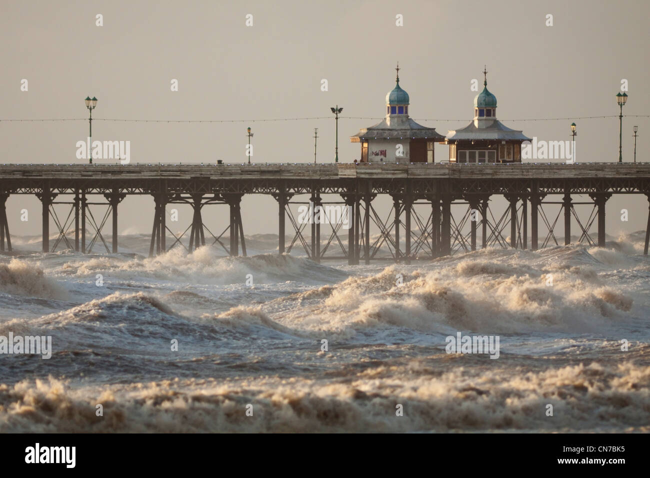 Storm waves in Blackpool Stock Photo - Alamy