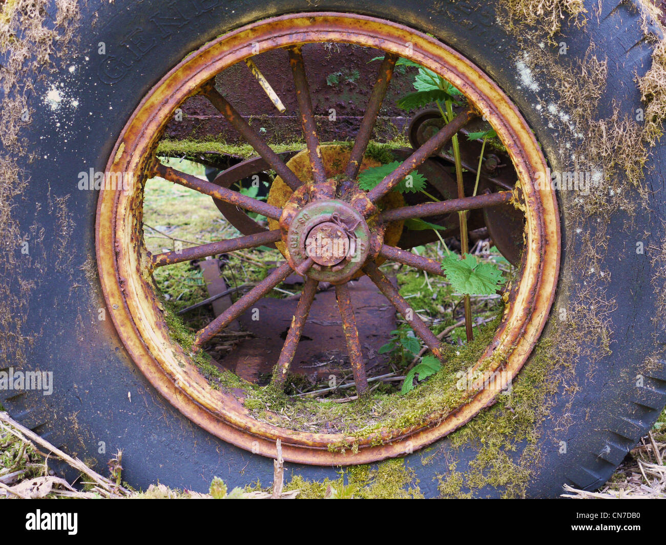 Old rusty wheel tyre hi-res stock photography and images - Alamy