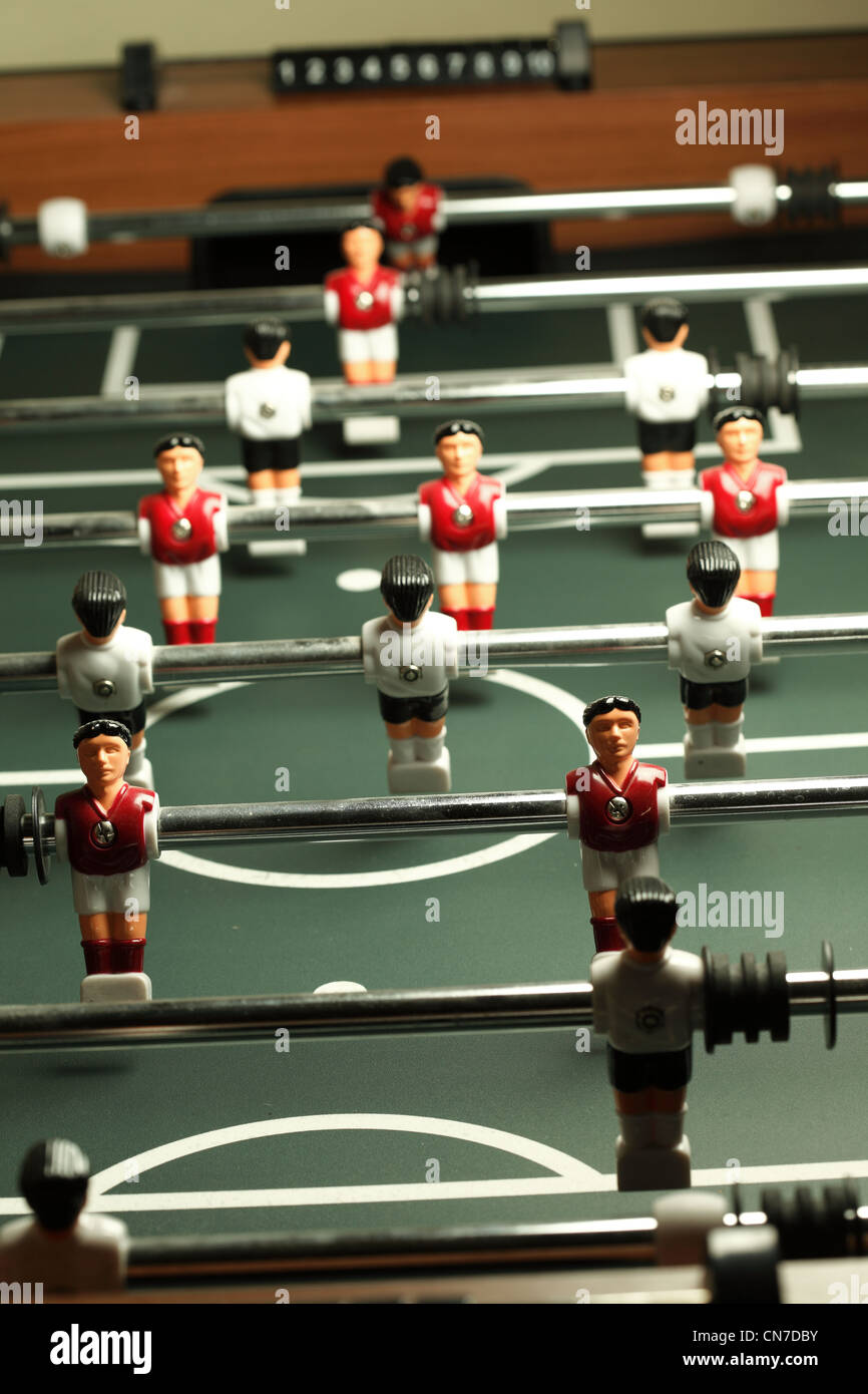 Table football game, Soccer table with red and blue players Stock Photo ...