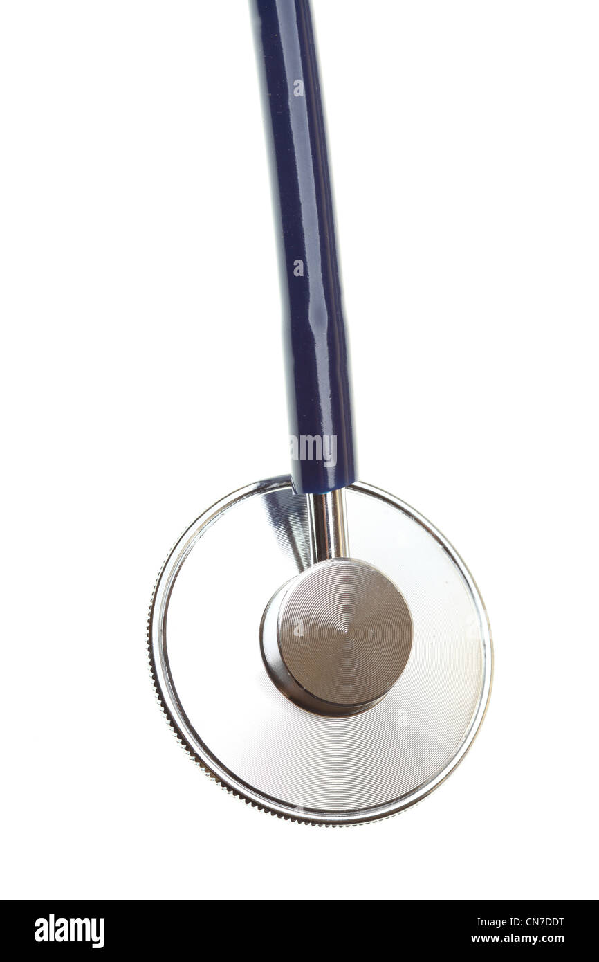 blue stethoscope isolated on white background Stock Photo - Alamy