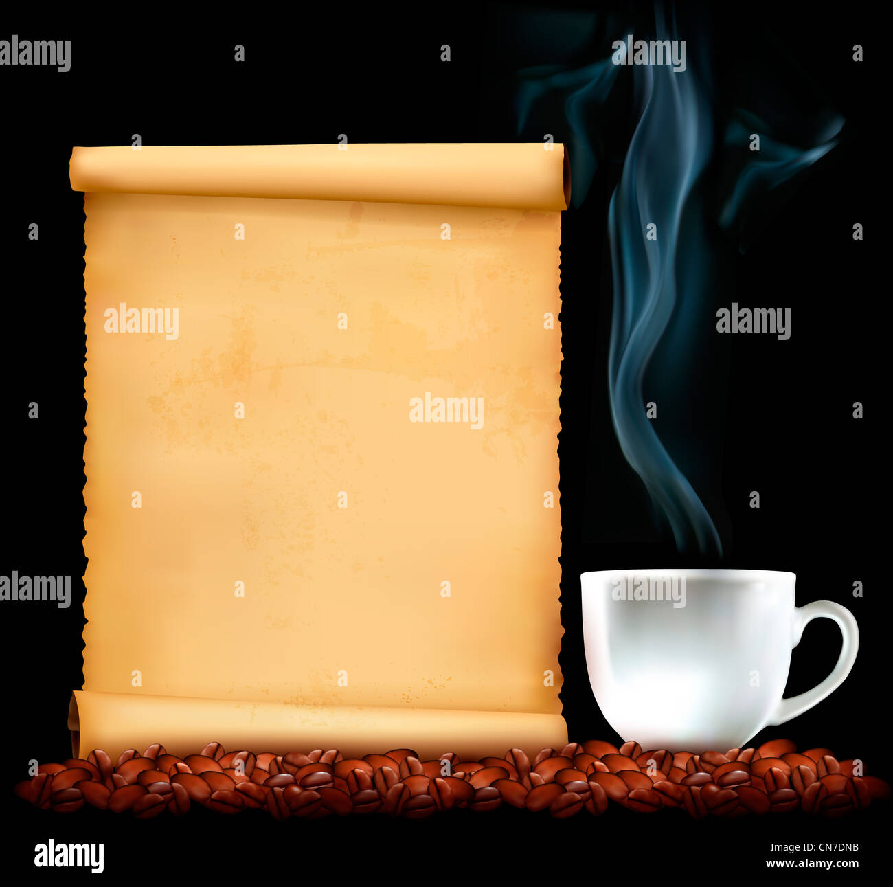 Café menu on the old paper and coffee Stock Photo - Alamy