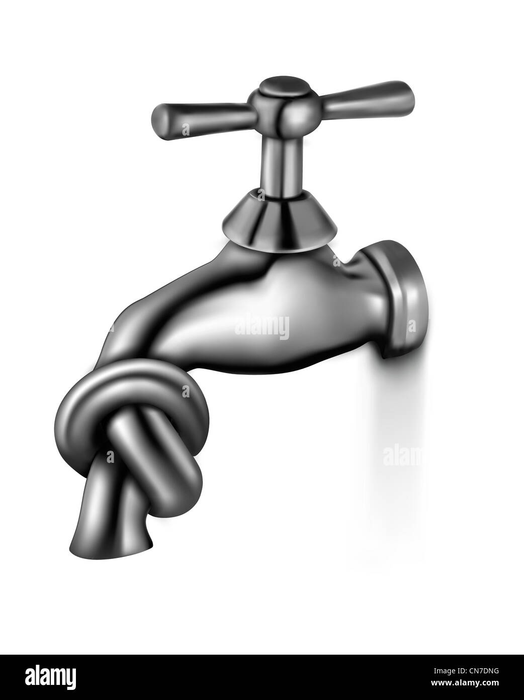 Water tap tied in knot Stock Photo - Alamy