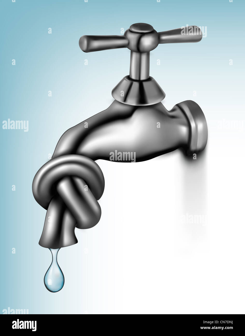 Water tap tied in knot Stock Photo - Alamy