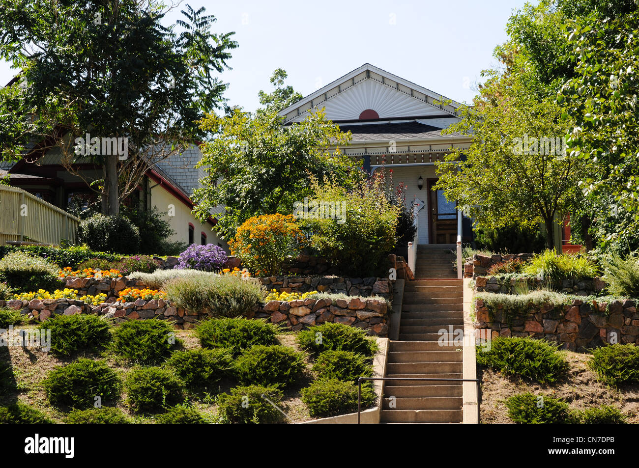 House on a hill with beautiful landscaping in Golden, Colorado Stock ...