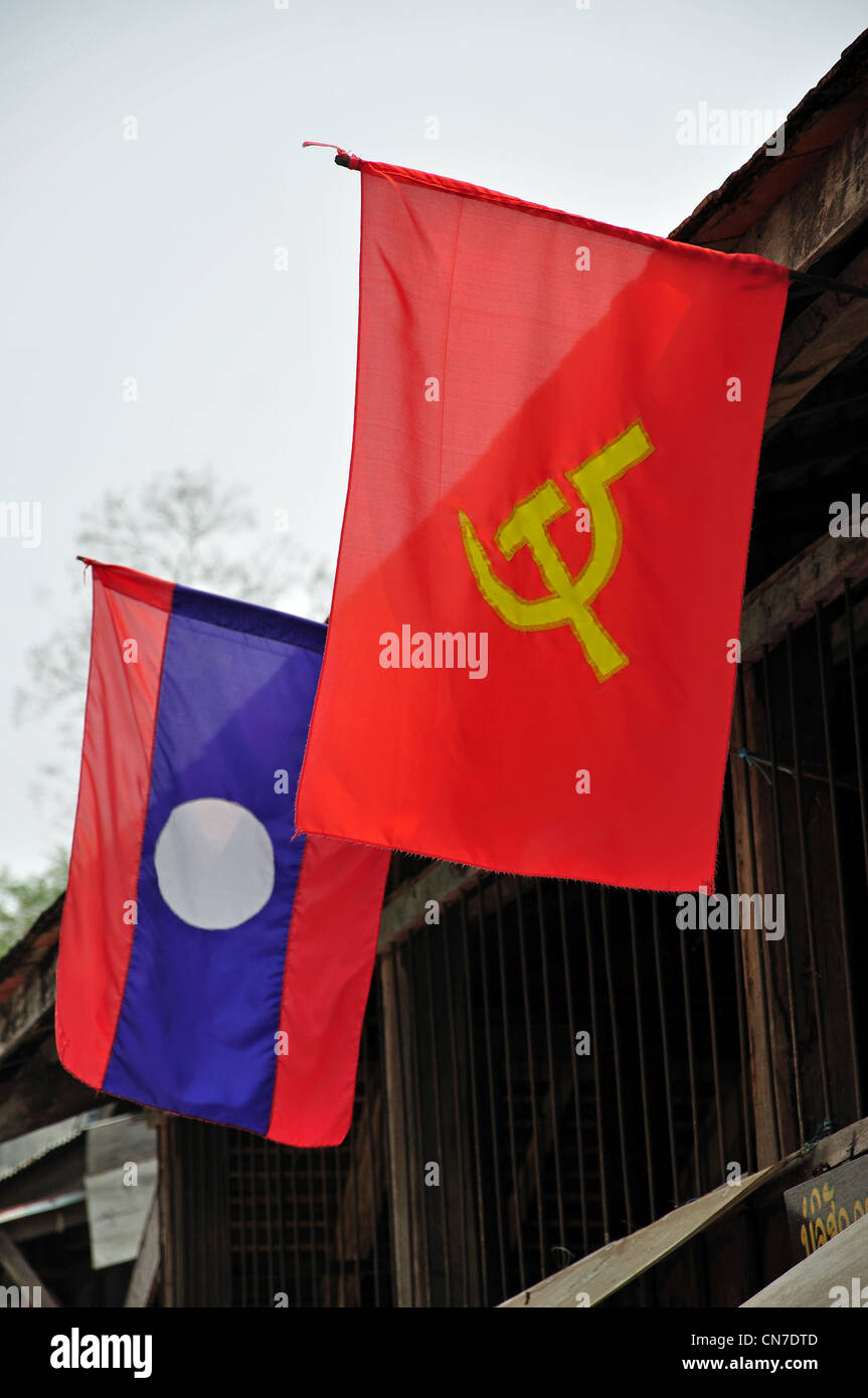 Lao flag and communist flag hi-res stock photography and images - Alamy