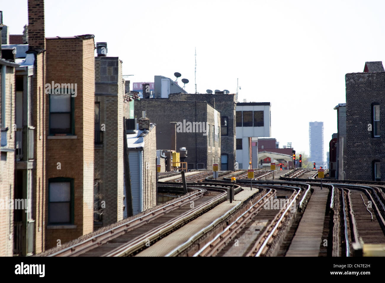 Chicago elevated/subway Red line near Wrigley field Stock Photo - Alamy