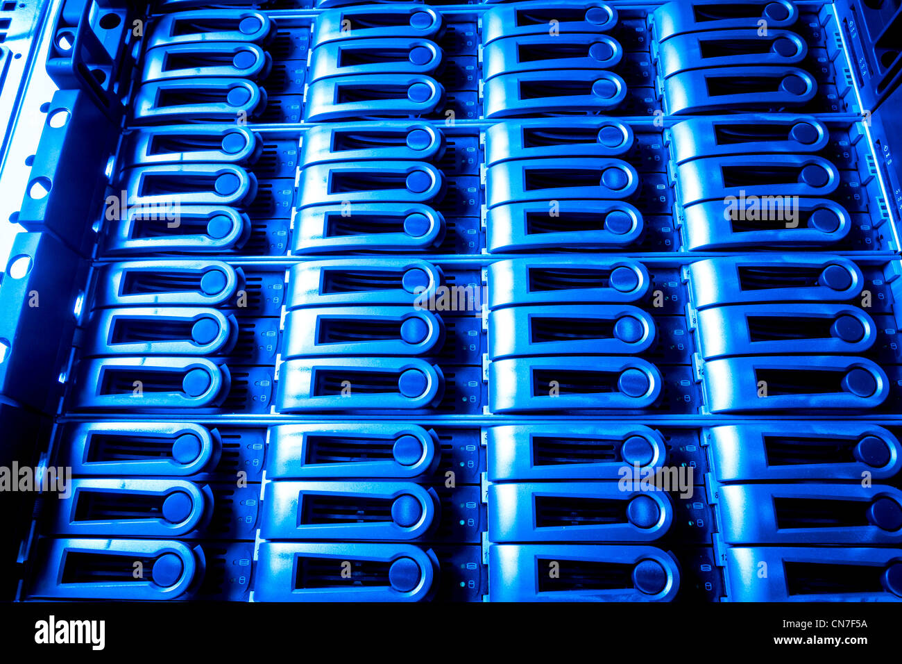 detail of data center with hard drives Stock Photo - Alamy