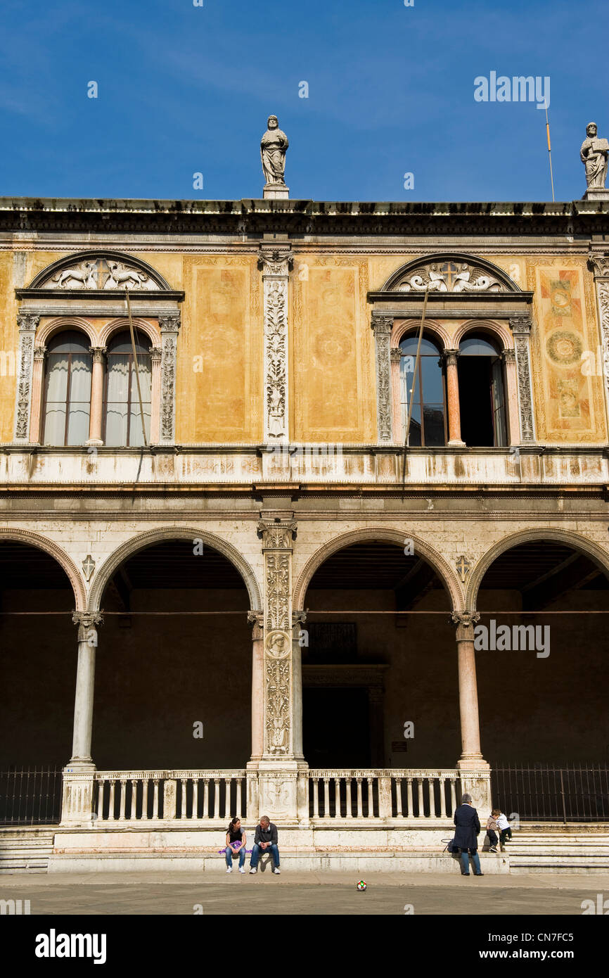 Loggia Fra' Giocondo, Piazza dei Signori, Signori square town, Verona ...