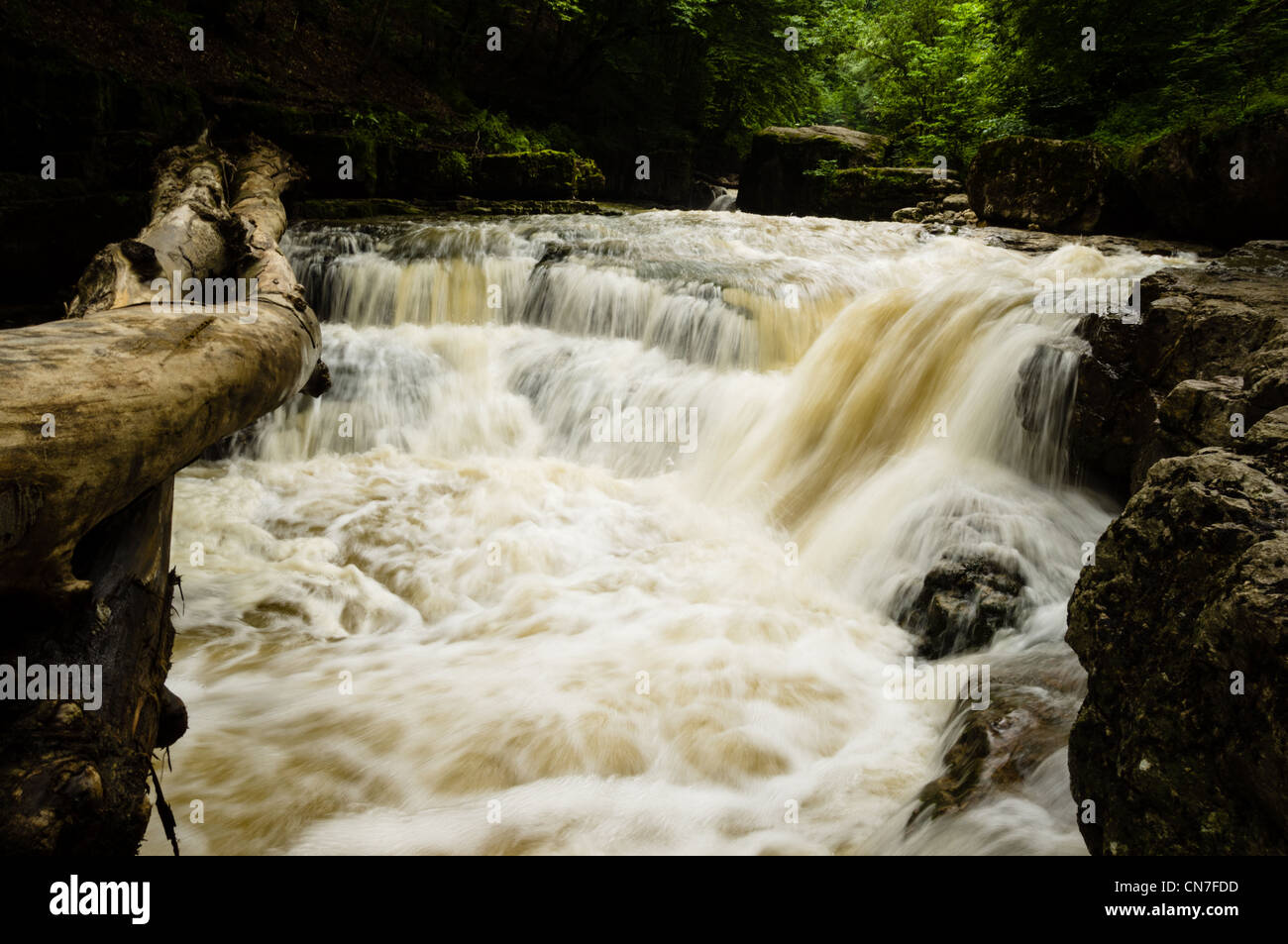 A waterfall in a canyon in Yenokavan, Armenia. Also called Lastiver ...