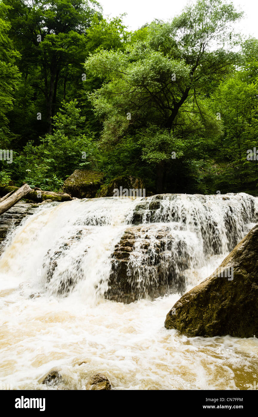 A waterfall in a canyon in Yenokavan, Armenia. Also called Lastiver ...