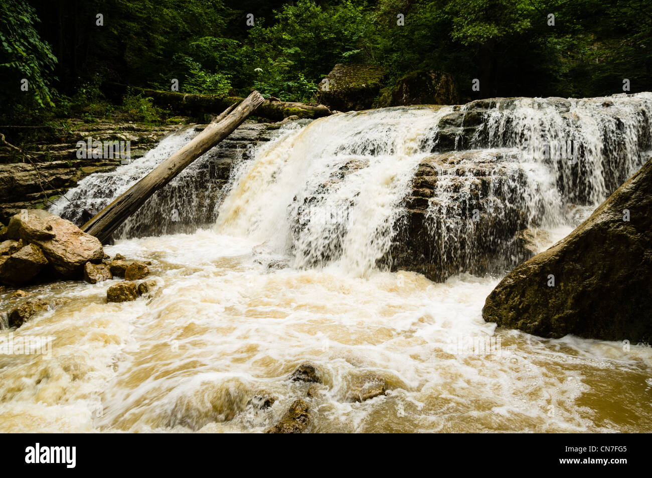 A waterfall in a canyon in Yenokavan, Armenia. Also called Lastiver ...