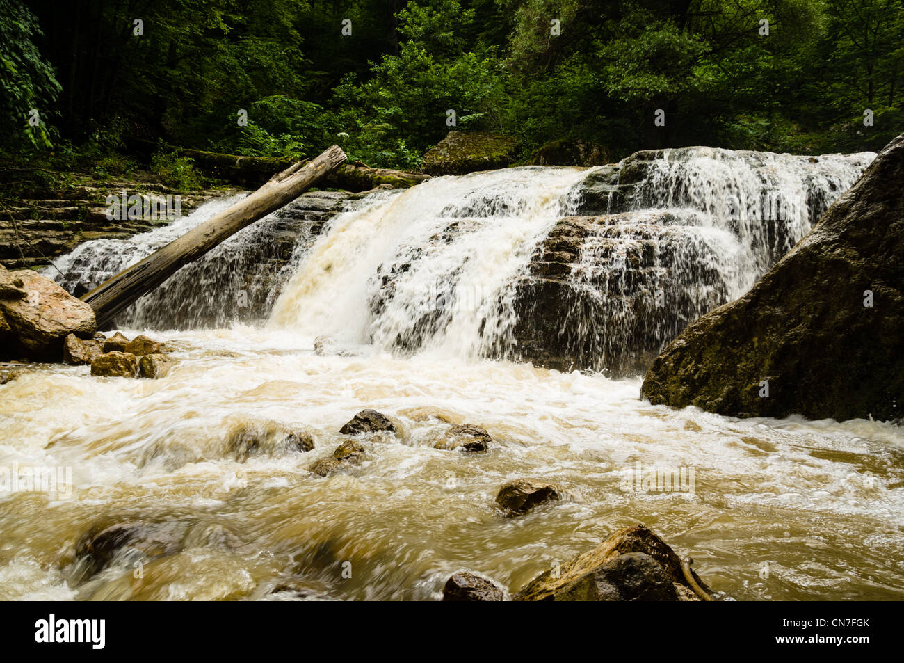 A waterfall in a canyon in Yenokavan, Armenia. Also called Lastiver ...