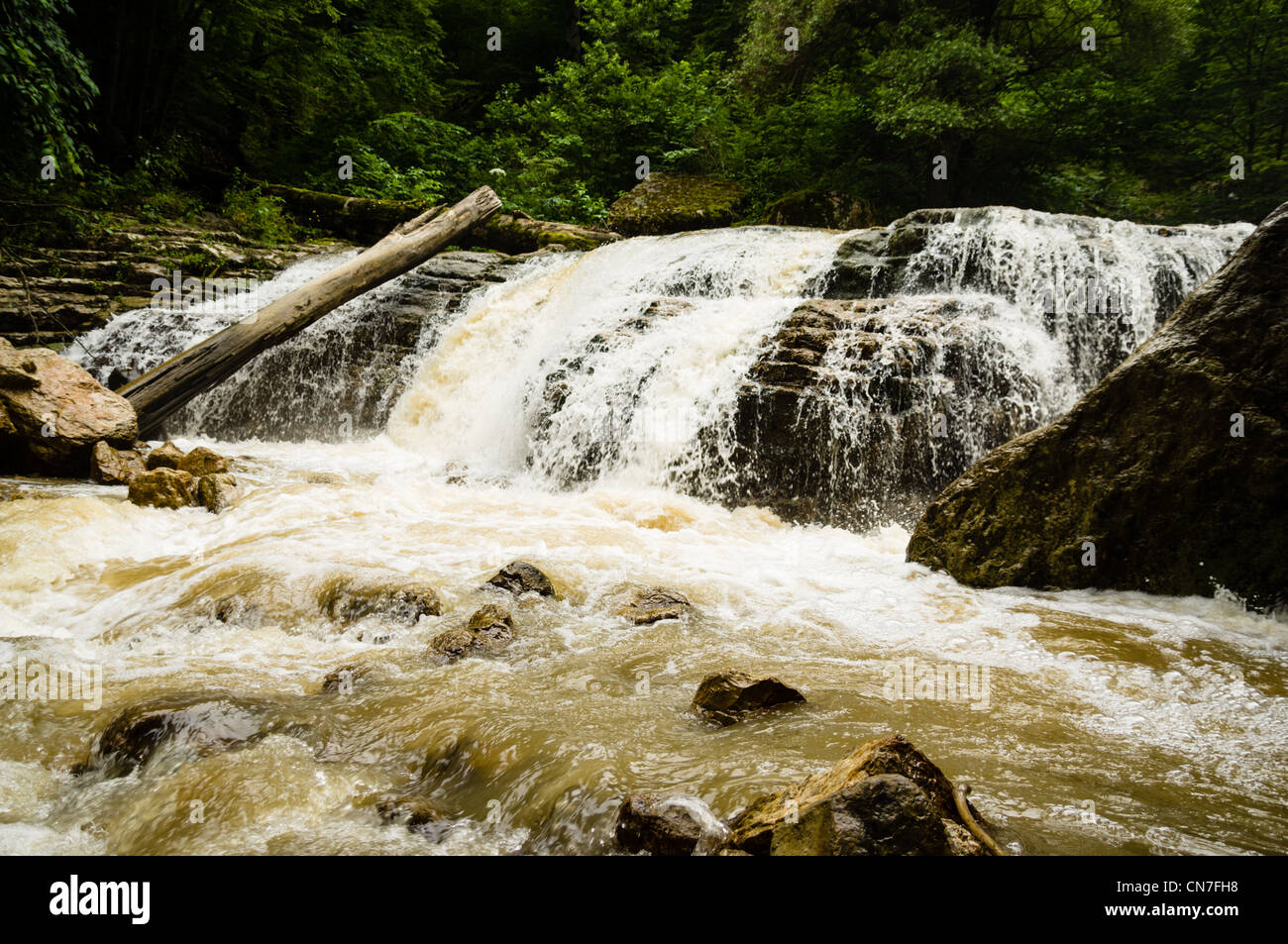 A waterfall in a canyon in Yenokavan, Armenia. Also called Lastiver ...