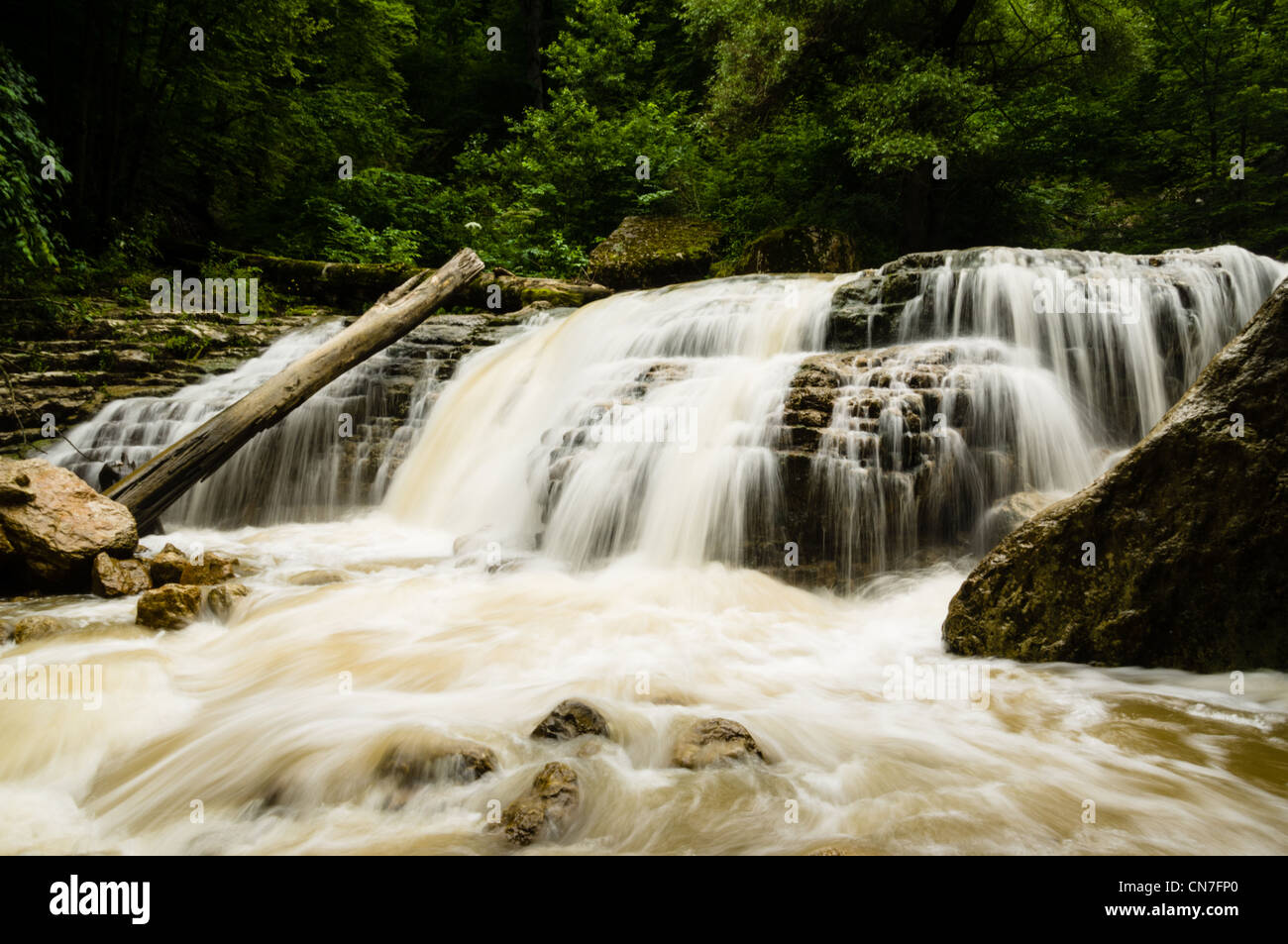 A waterfall in a canyon in Yenokavan, Armenia. Also called Lastiver ...