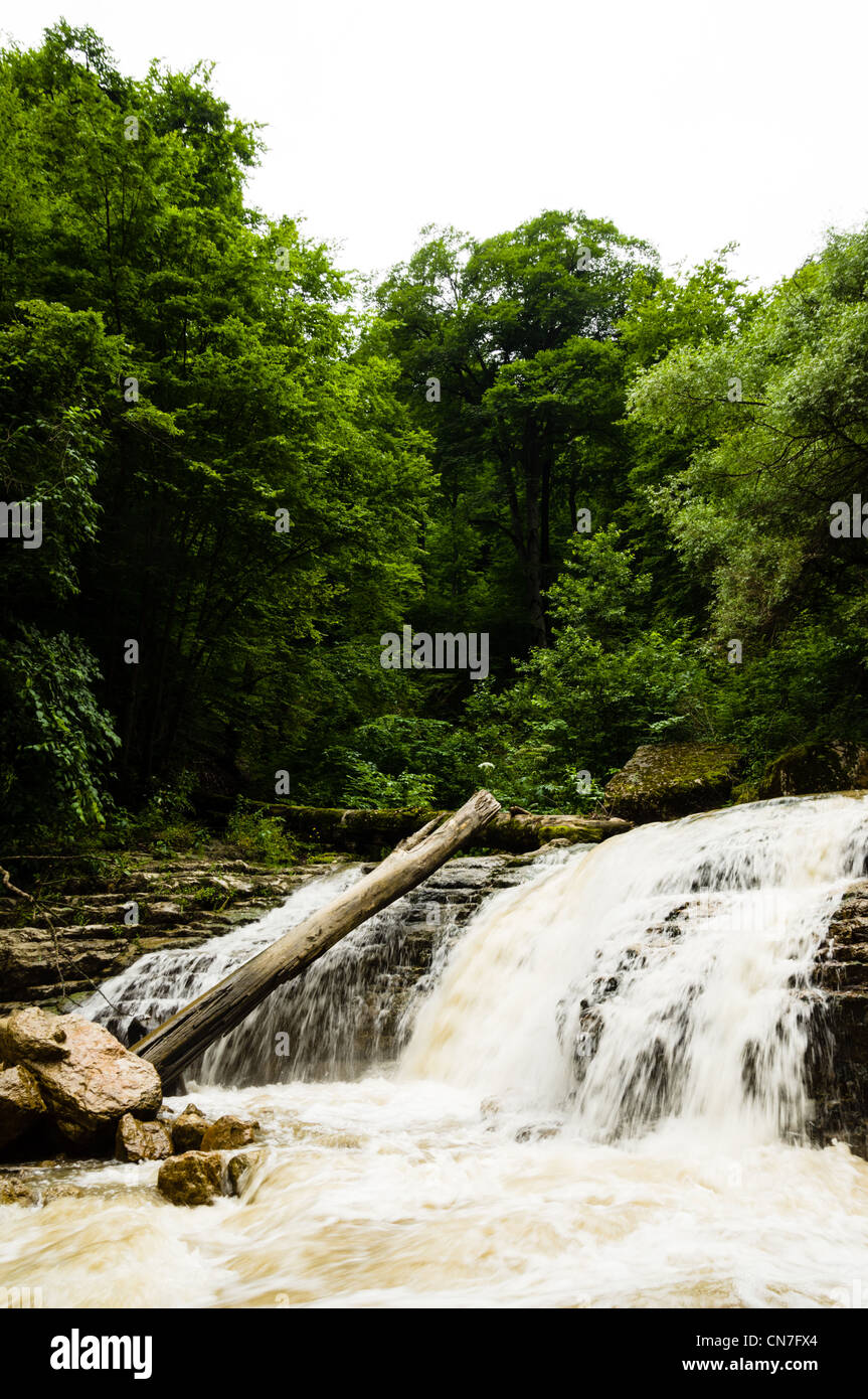 A waterfall in a canyon in Yenokavan, Armenia. Also called Lastiver ...