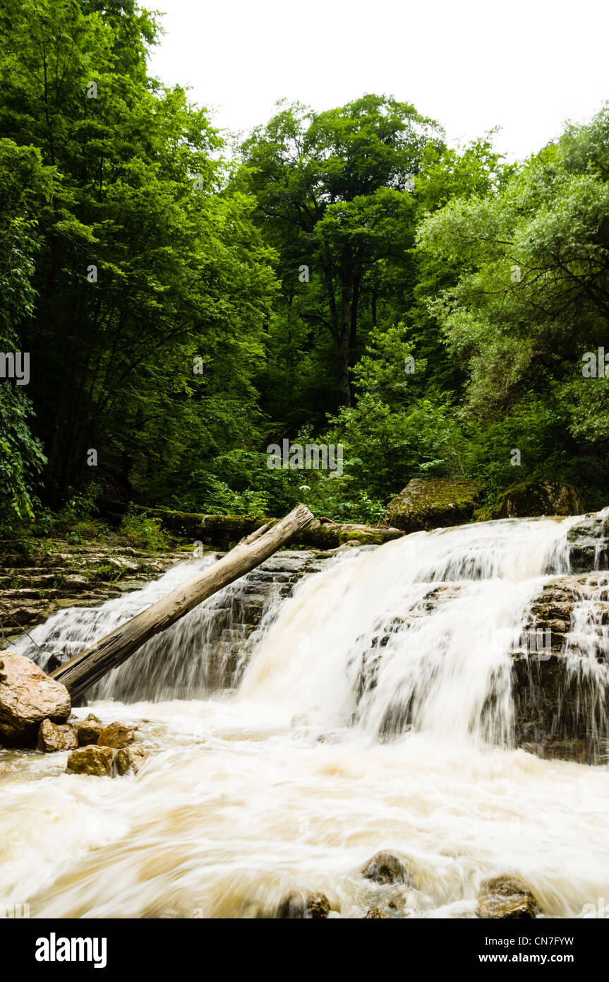 A waterfall in a canyon in Yenokavan, Armenia. Also called Lastiver ...