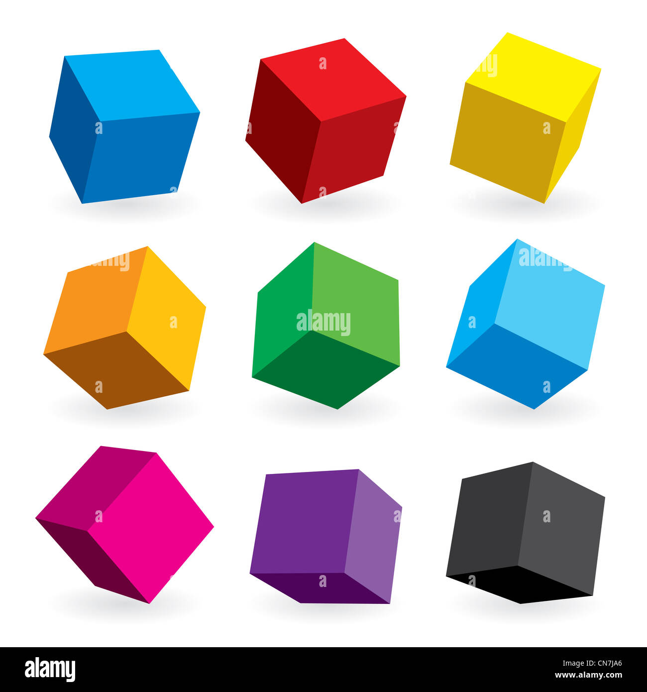 illustration of different position style color boxes Stock Photo - Alamy