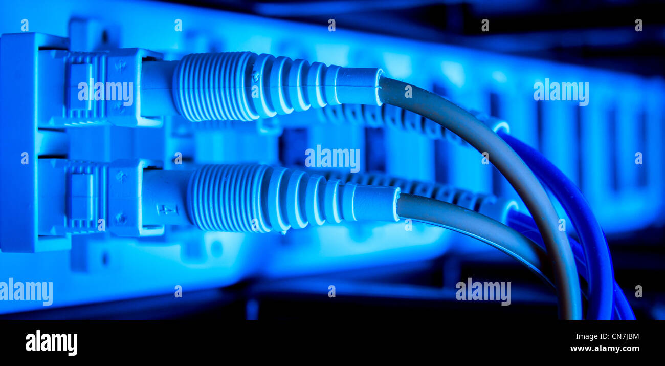 optic fiber hub as part of internet infrastructure Stock Photo - Alamy