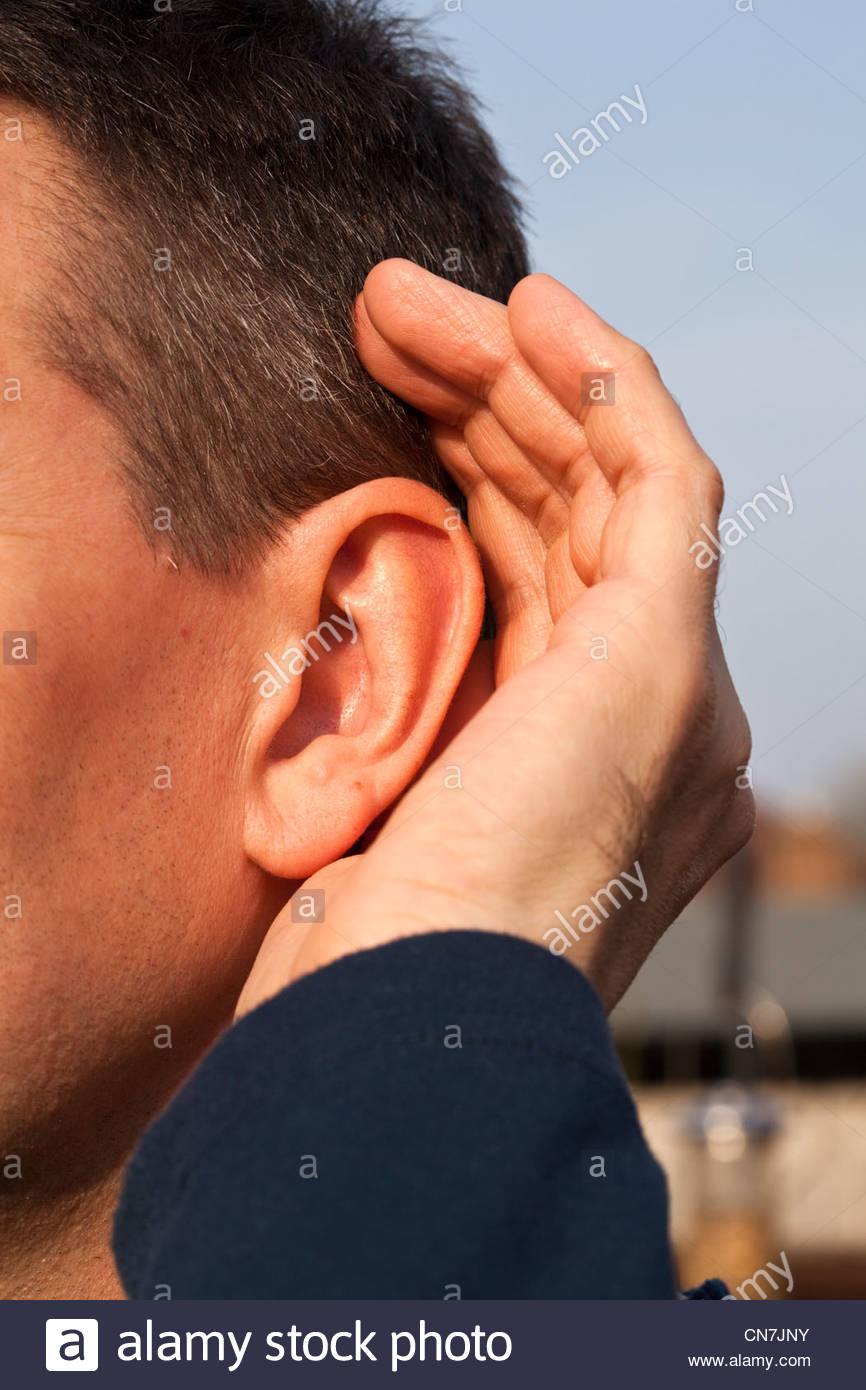 Hand Behind Ear Stock Photos & Hand Behind Ear Stock Images - Alamy