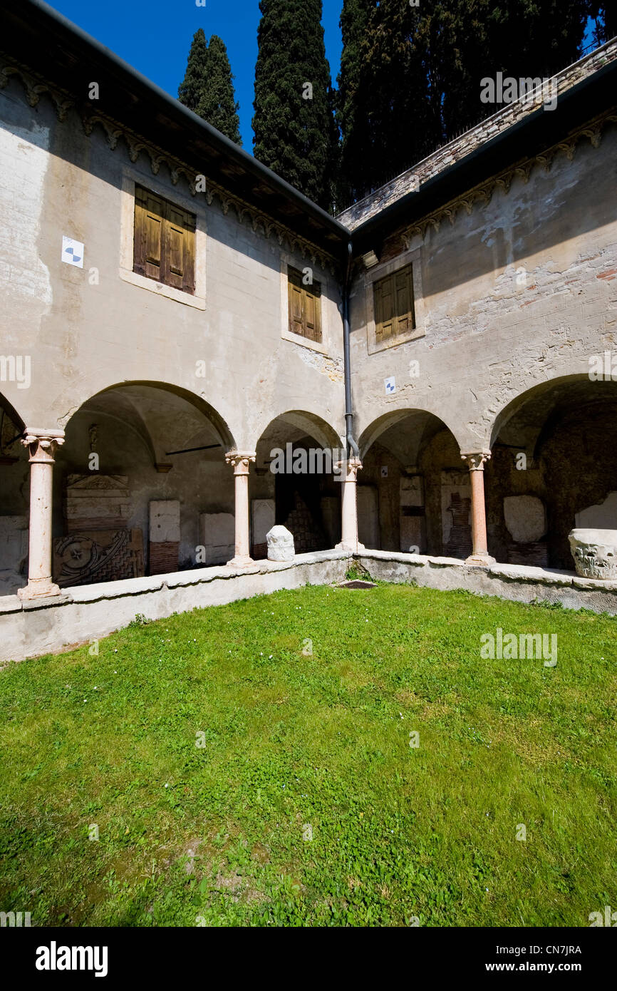 Cloister, Roman museum, archaeological, Verona, Veneto, Italy Stock ...