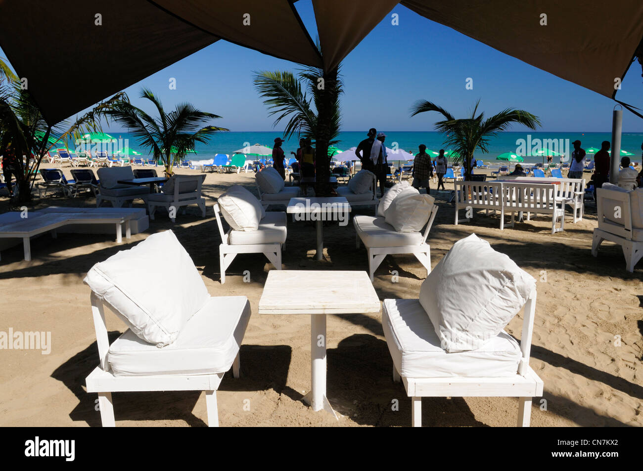 Dominican Republic, Puerto Plata province, Cabarete, lounge bar on the ...