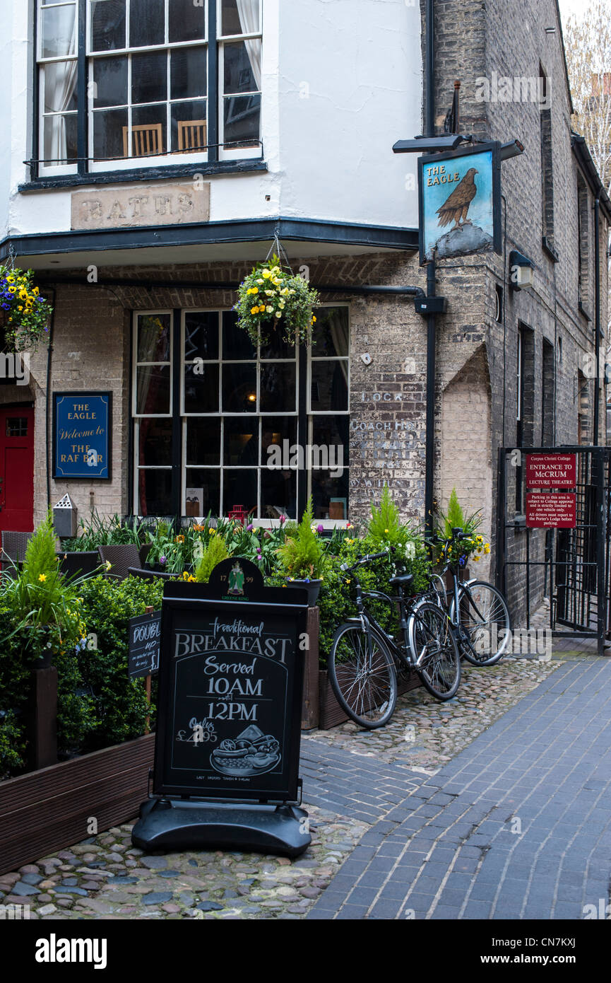 The Eagle pub Benet Street Cambridge showing the rear courtyard. Famous ...