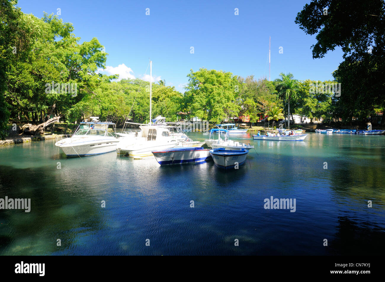 Dominican Republic, Rio San Juan province, the famous lagoon, Laguna ...