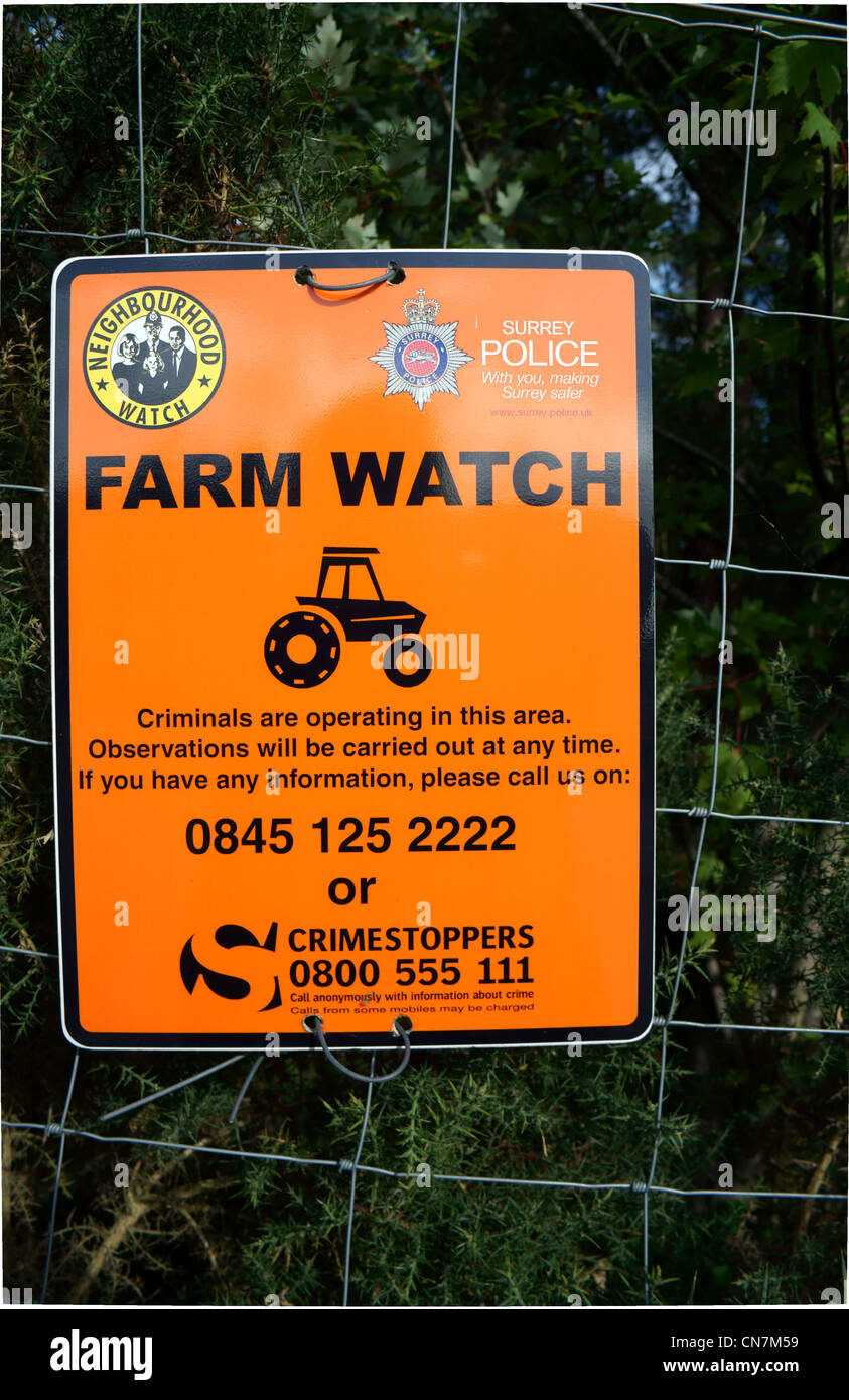 Farm Watch sign Stock Photo - Alamy