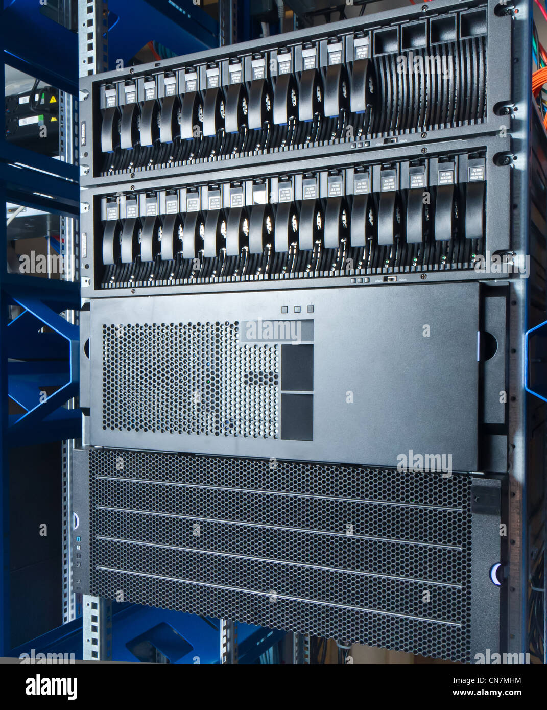 detail of data center with hard drives Stock Photo - Alamy