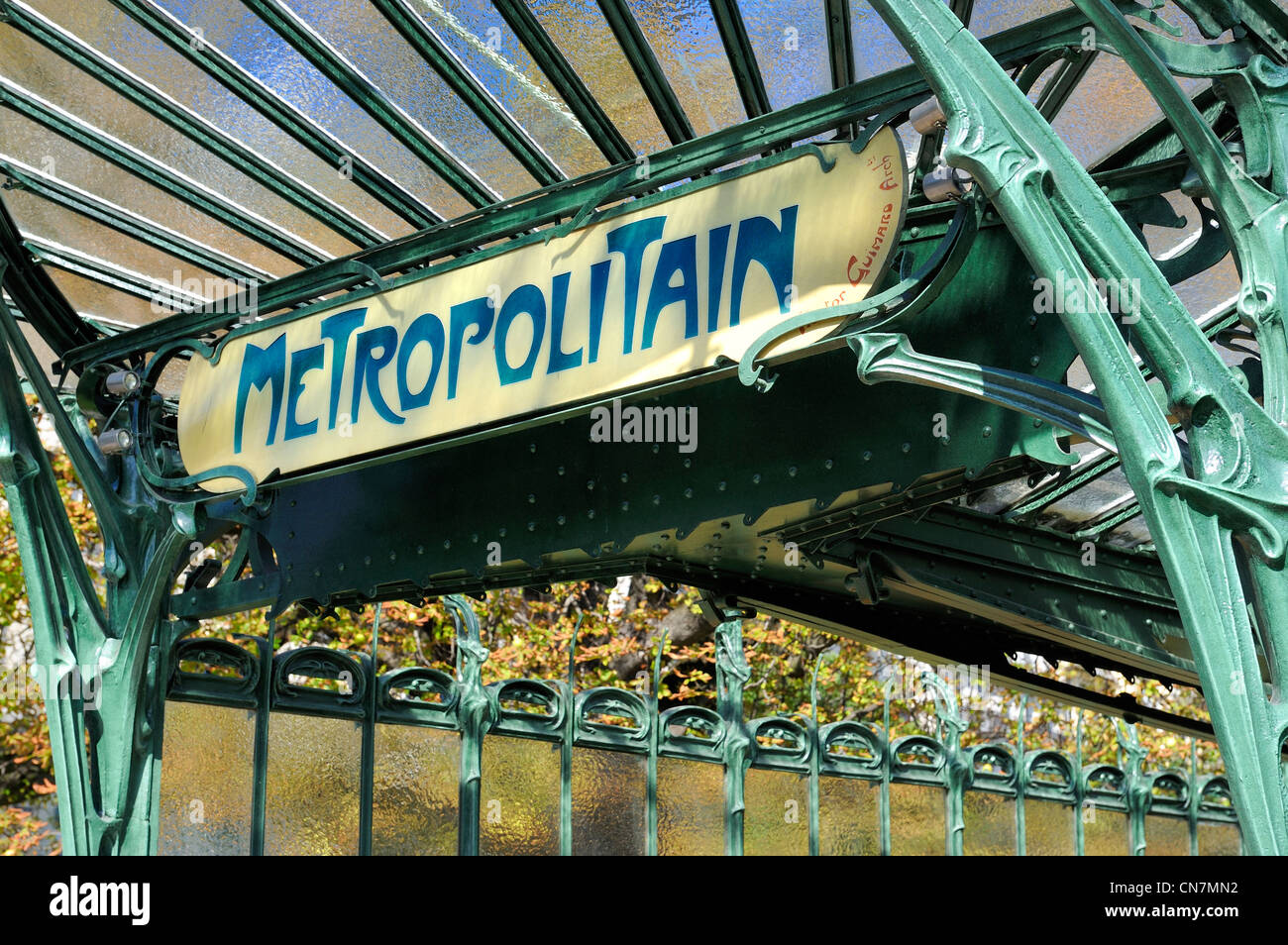 France, Paris, Porte Dauphine subway station in Art Nouveau style by ...