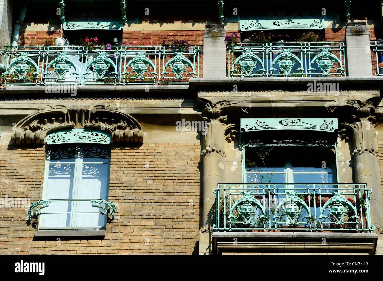France, Paris, the Castel Beranger, 14 Rue La Fontaine building in Art ...