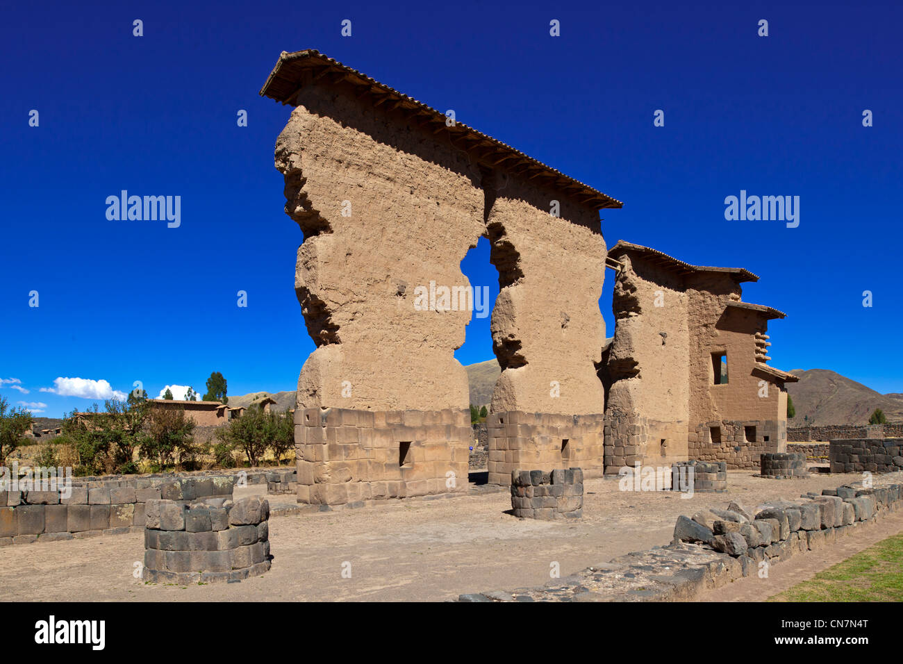Peru, Cuzco province, Raqchi, Wiracocha temple, important religious and ...