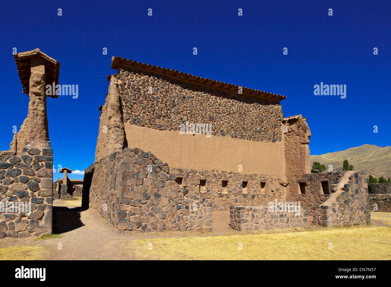 Peru, Cuzco province, Raqchi, Wiracocha temple, important religious and ...