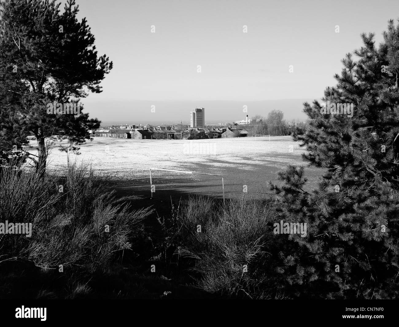 View towards Oldham Town Centre from Oldham Edge, Oldham, Lancashire ...