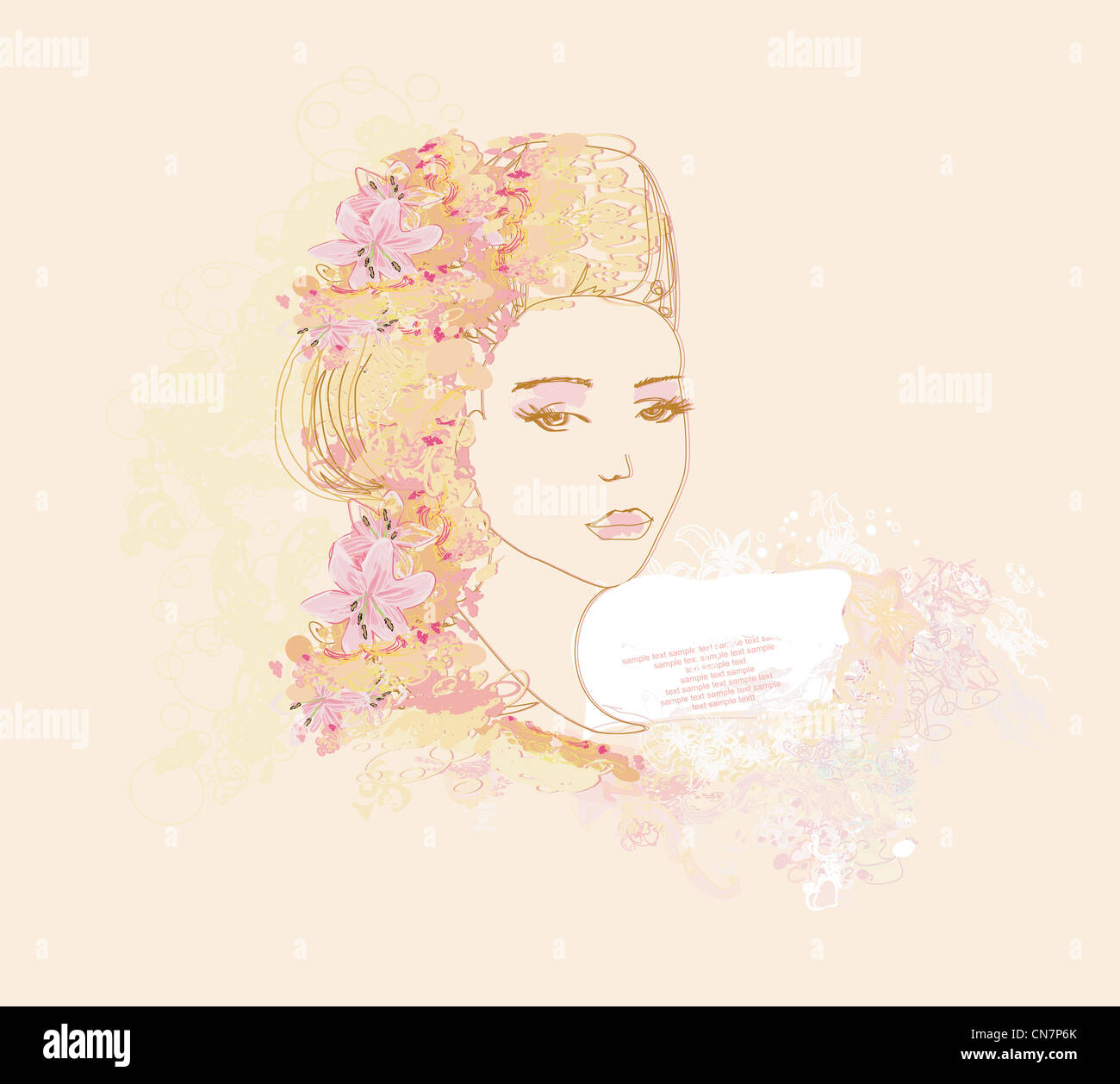 Abstract Beautiful Woman poster Stock Photo - Alamy