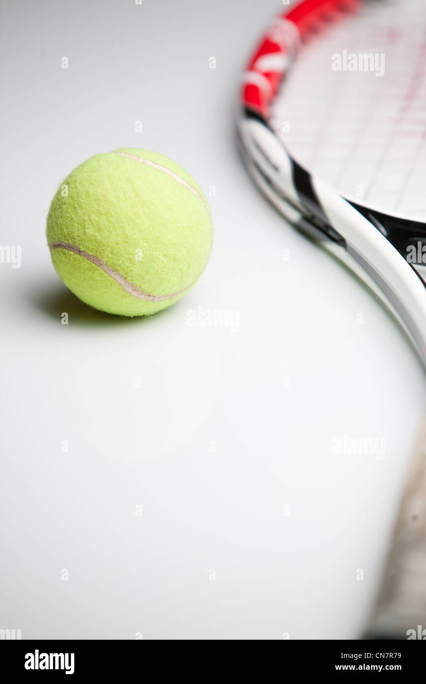 tennis ball and racket Stock Photo - Alamy