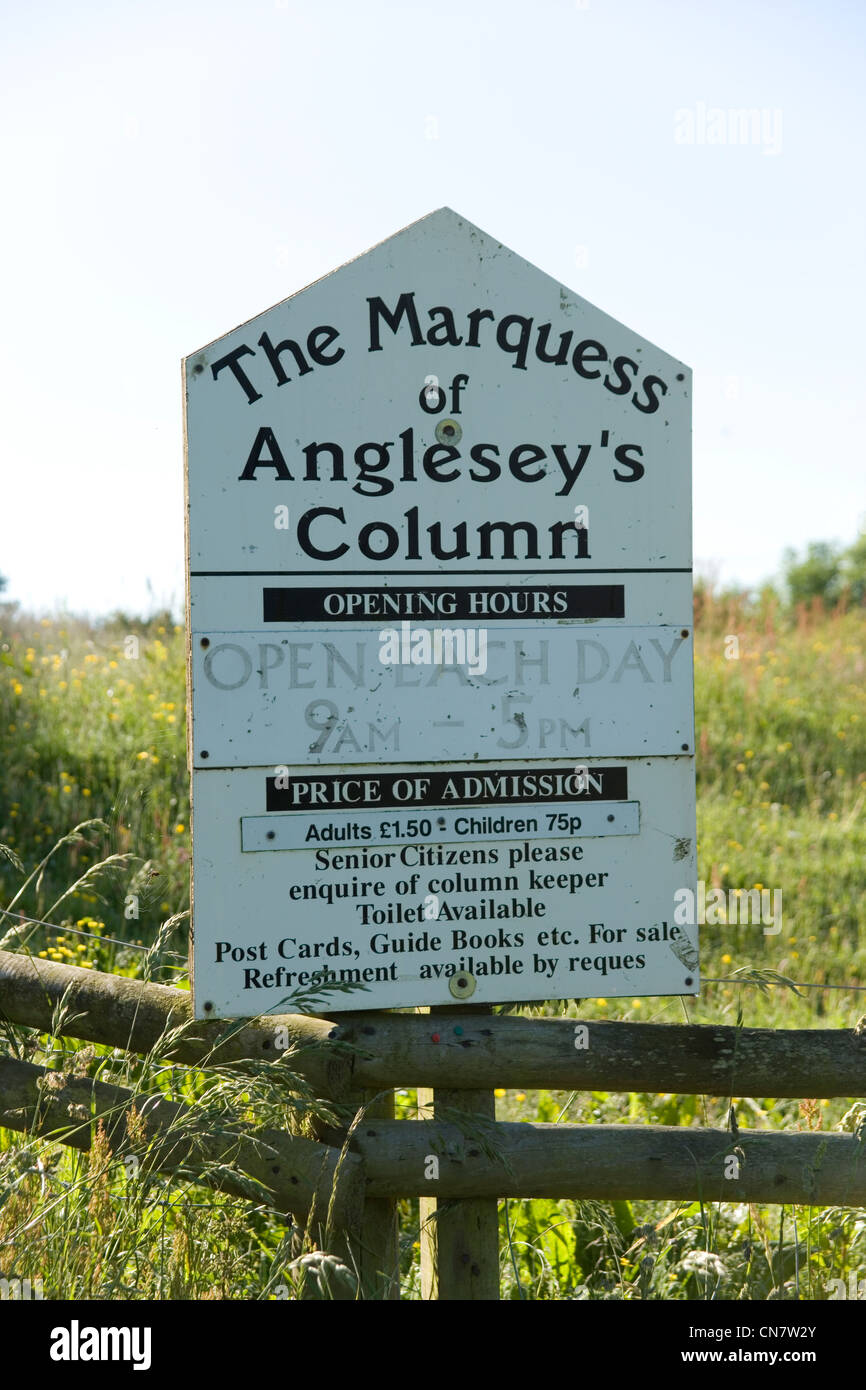 Marquess of anglesey column wales hi-res stock photography and images - Alamy